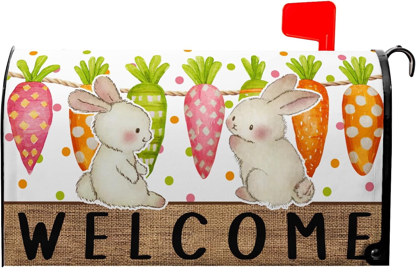Easter Welcome Mailbox Cover Magnetic Standard Size Spring Cute Bunny ...
