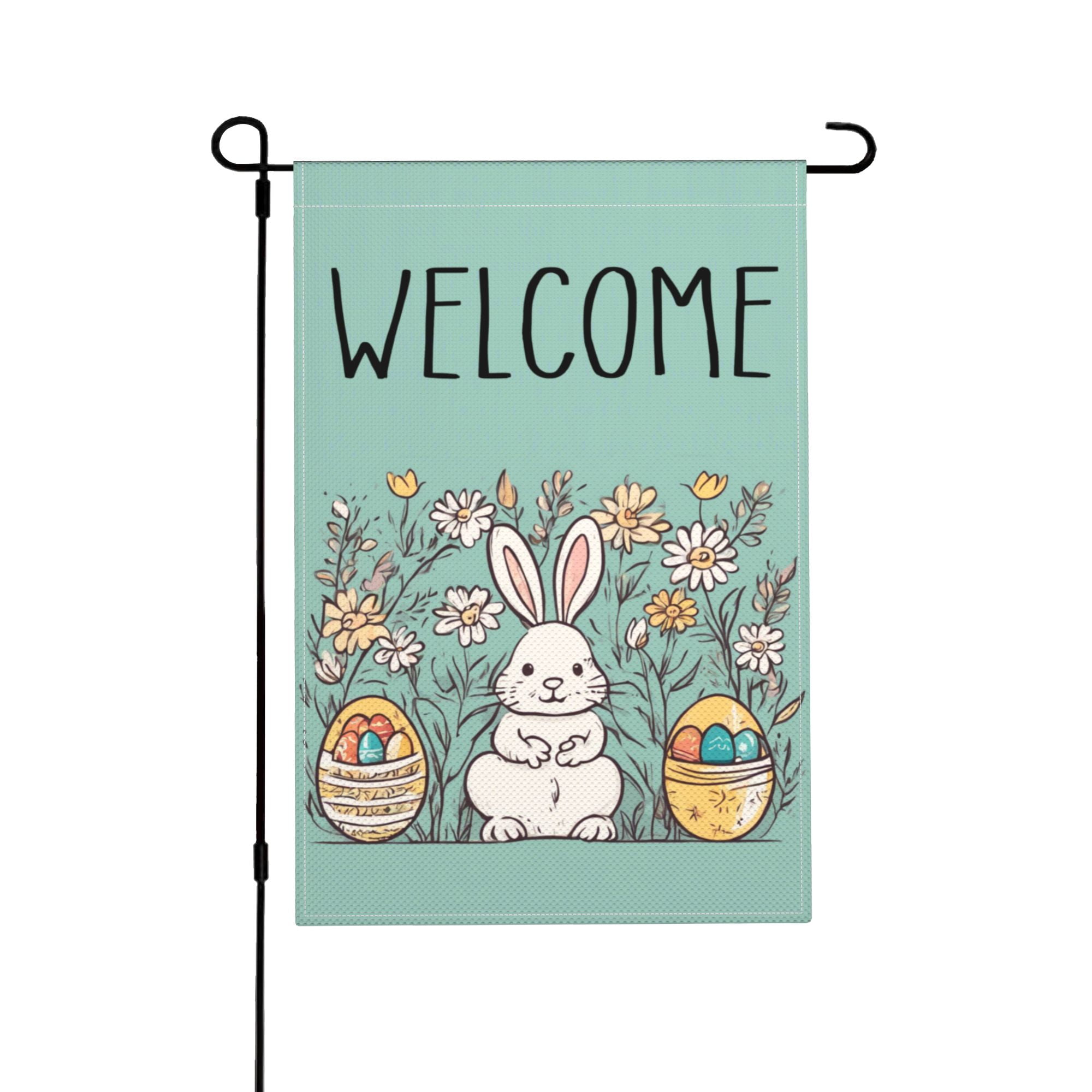 Easter Welcome Rabbit Home Garden Flag 12x18 Inch Double Sided for ...