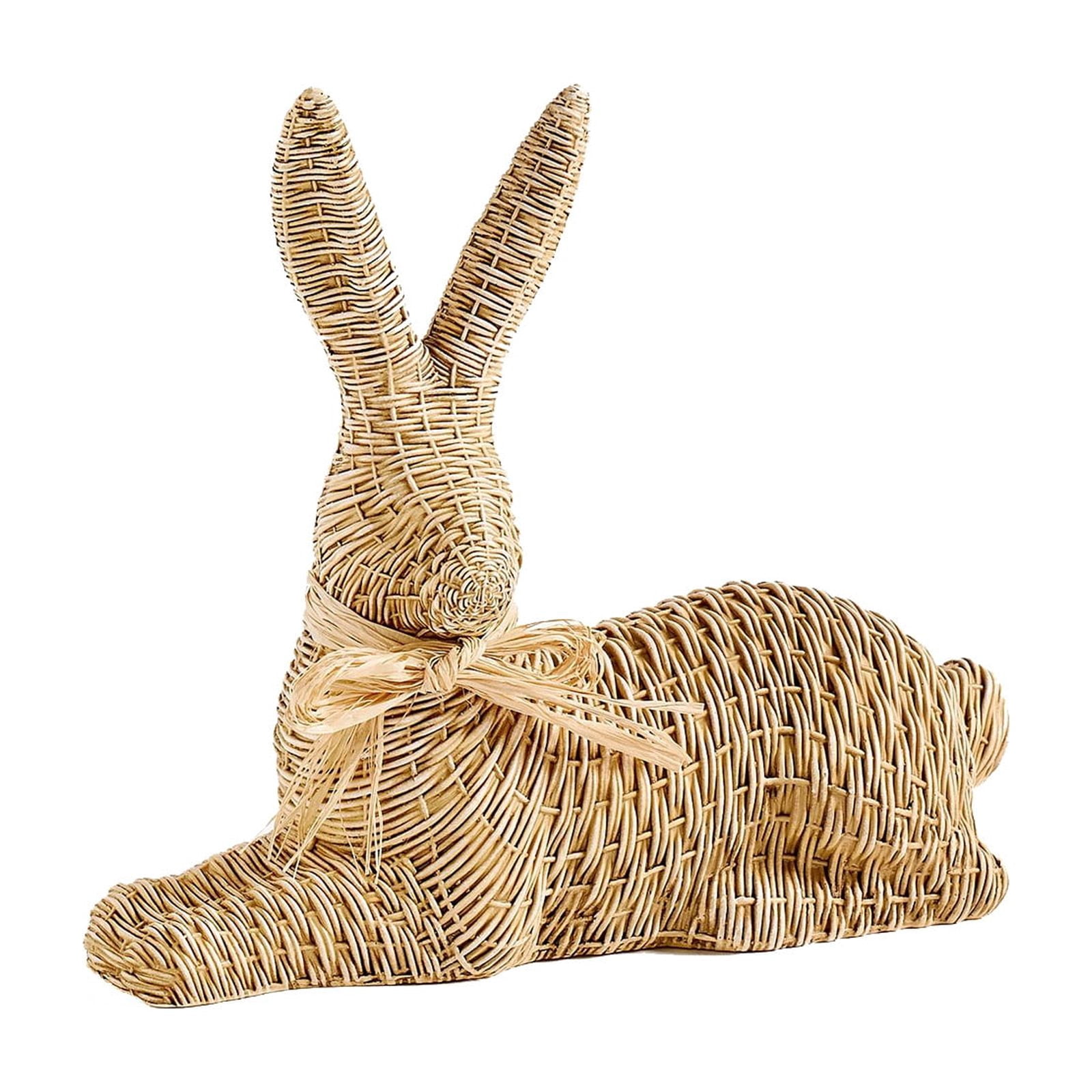 Easter Wicker Bunny Decorations, Rattan Rabbit Table Statue Figurine ...