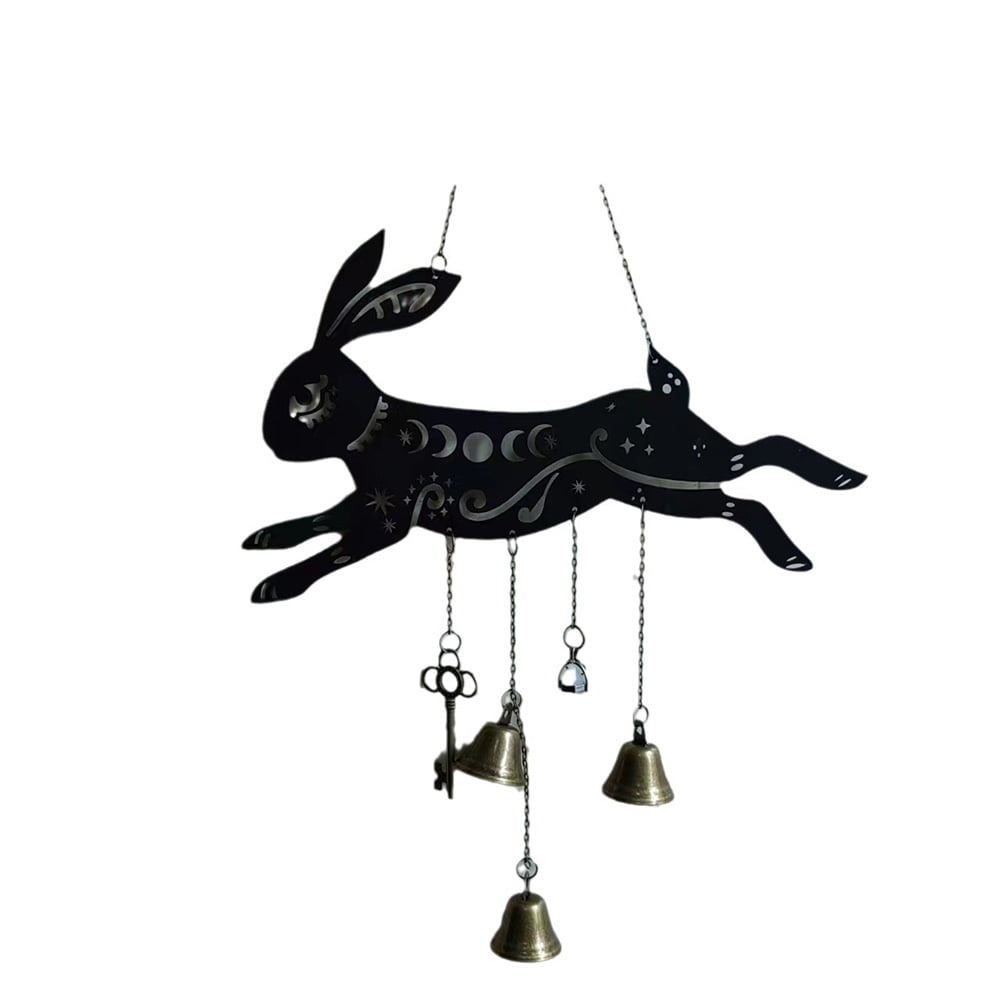 Easter Wind Chimes Metal Rabbit Wind Chimes with Bells Decor Cute ...