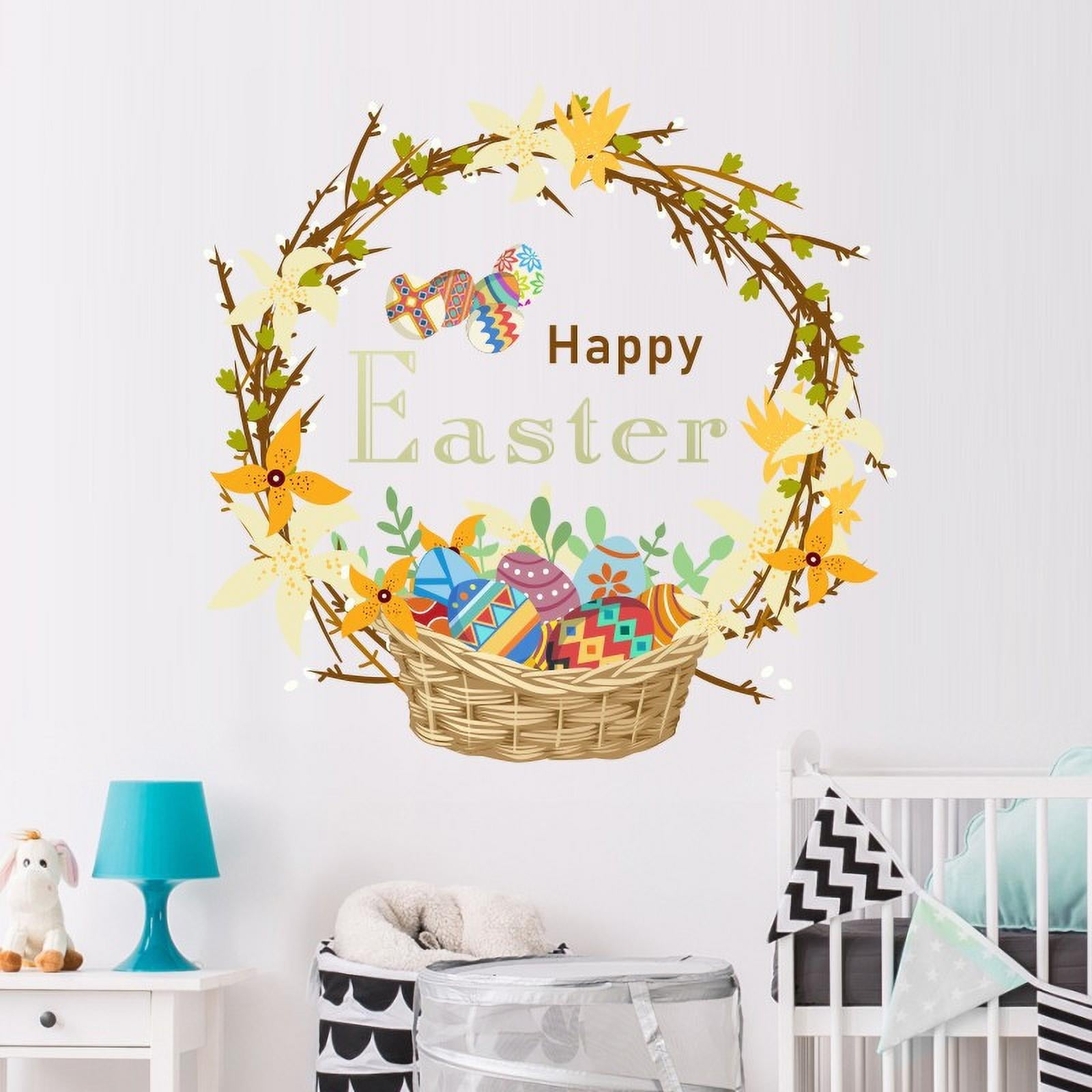 Easter Window Clings Cartoon Egg Bunny Rabbit Chick Sheep Window Decals ...
