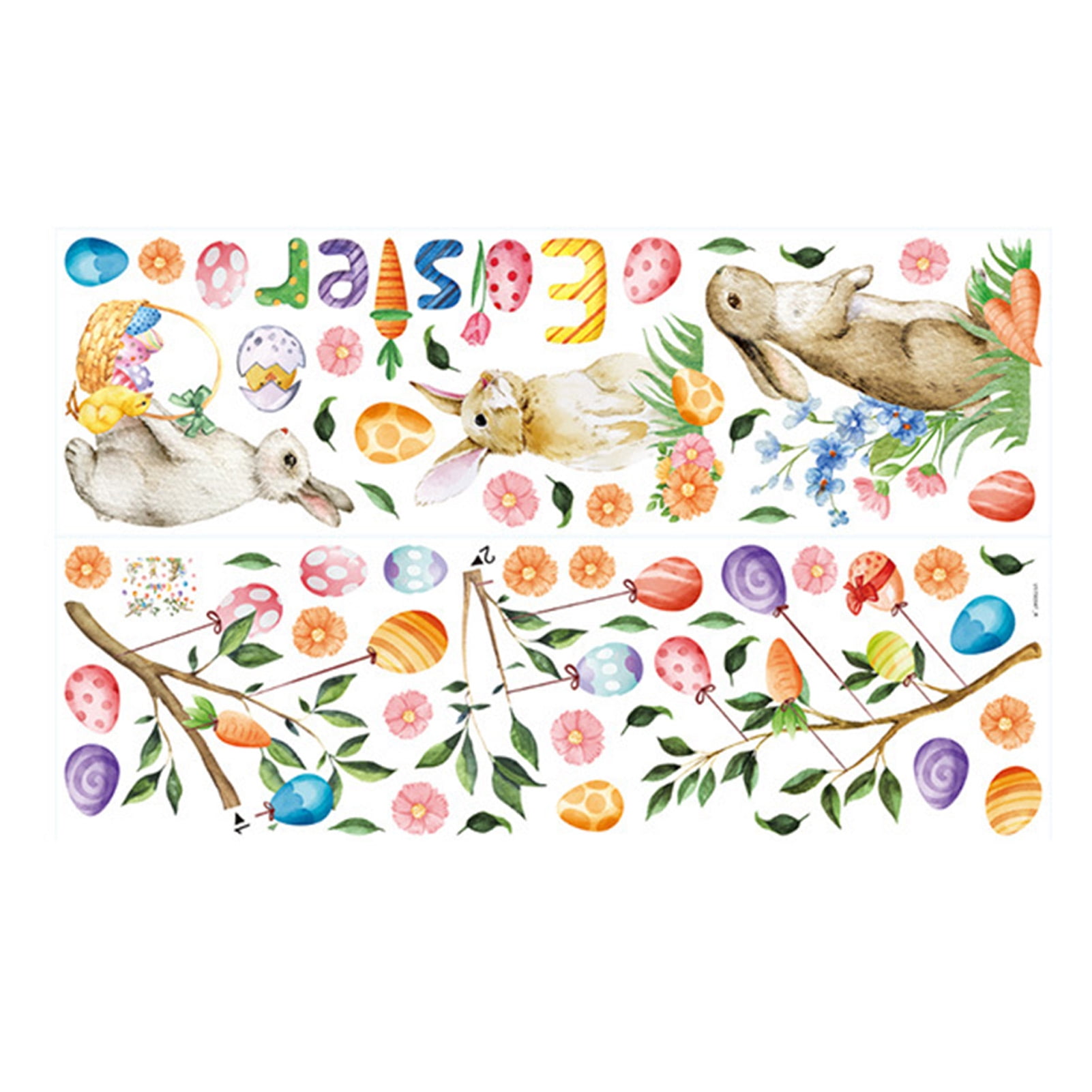 Easter Window Decals, Easter Bunny Rabbit Window Clings, Easter Window ...