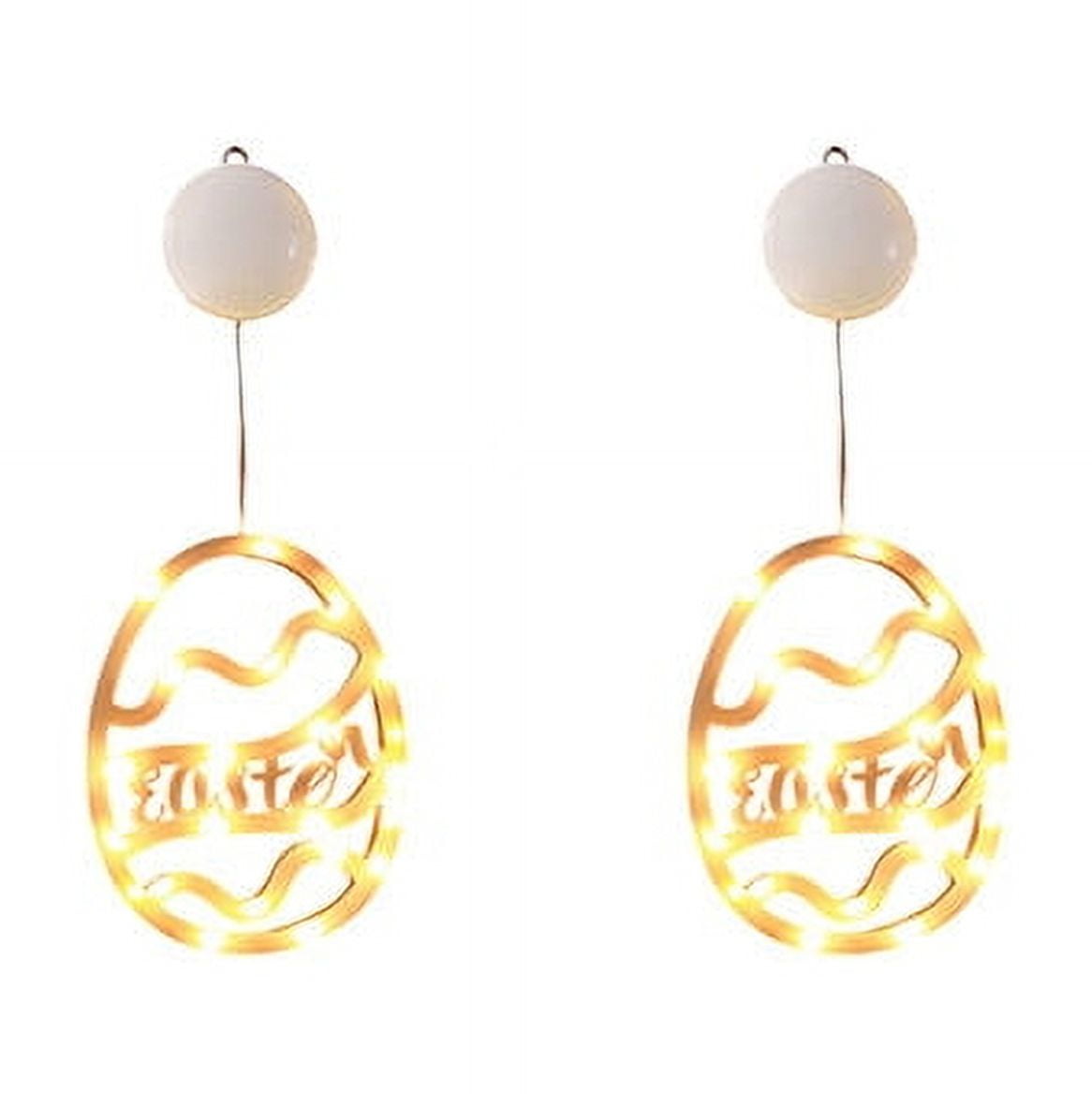 Easter Window Lights, Egg Bunny Light Sign 2 Pack Hanging for Easter Party LED Neon String ...