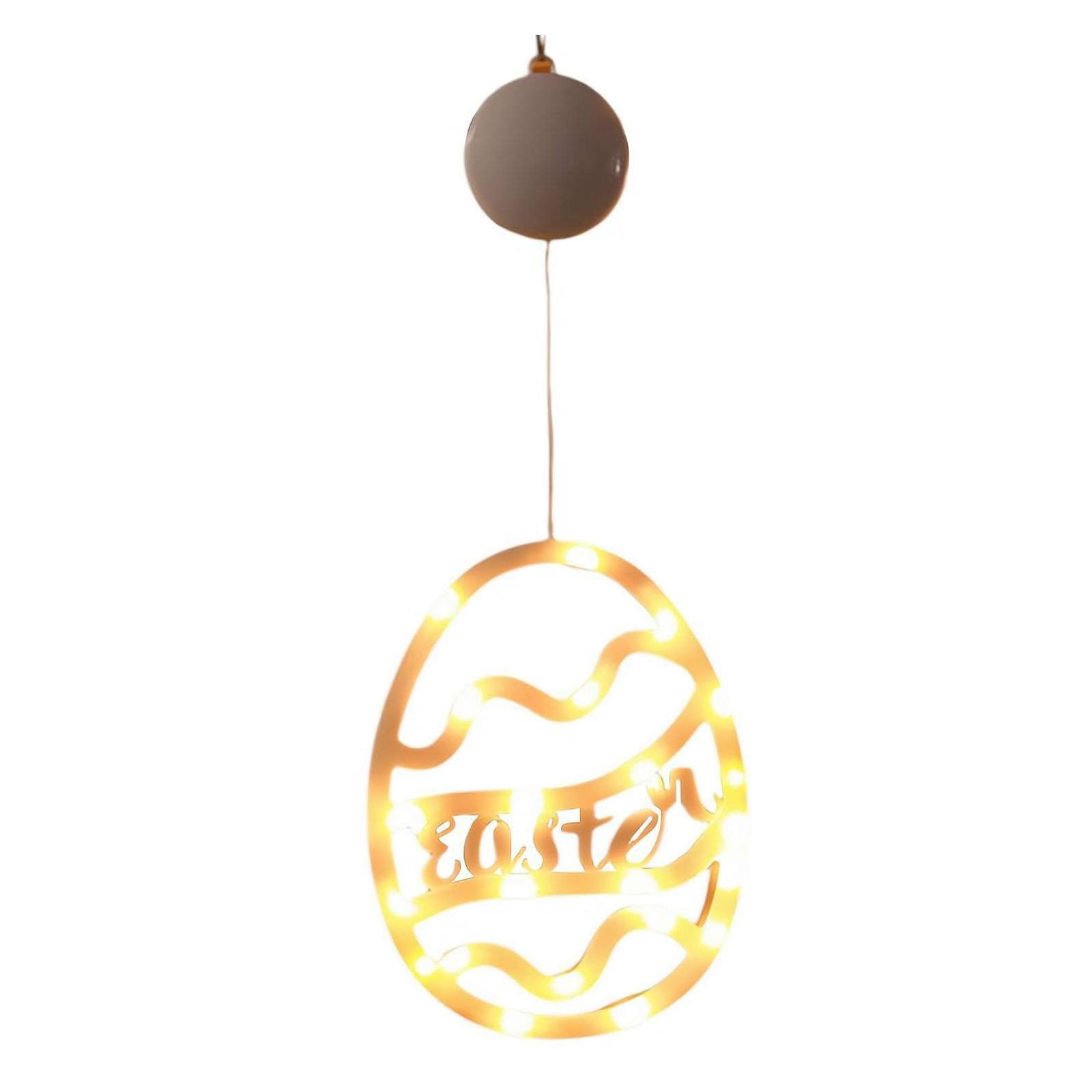Easter Window Lights For Decorations Suction Cup Bunny Eggs Led String ...