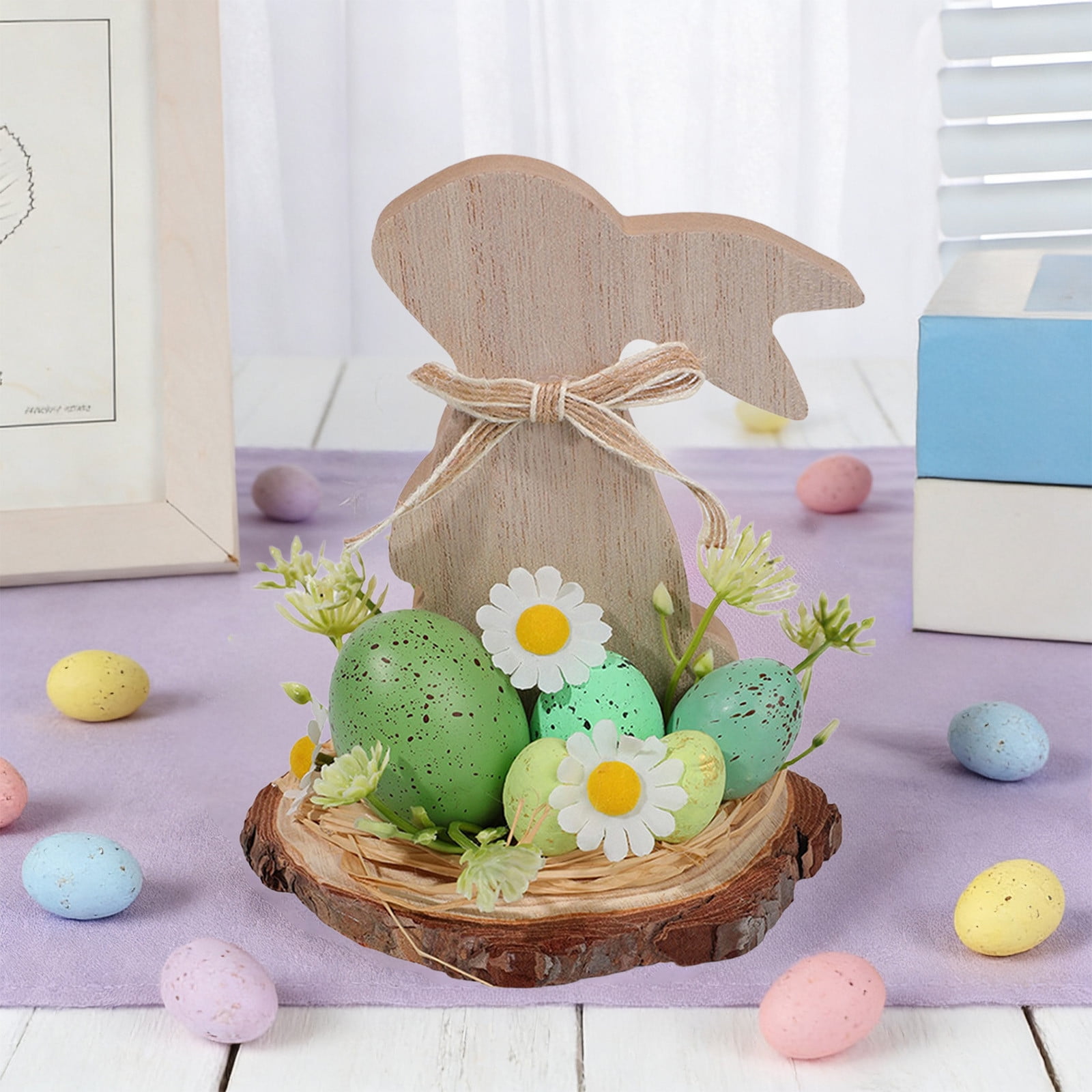 Easter Wood Bunny, Easter Egg, Cutout Unfinished Rabbit Shaped Wooden ...