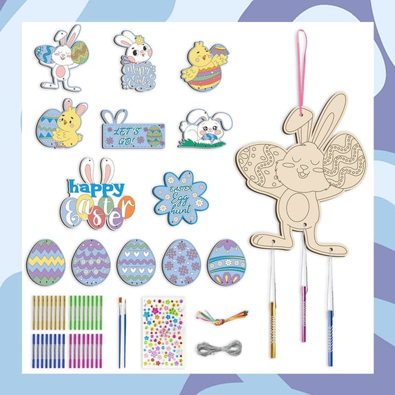 Easter Wood Cutouts for Crafts Unfinished Ornaments DIY with Rabbits to ...