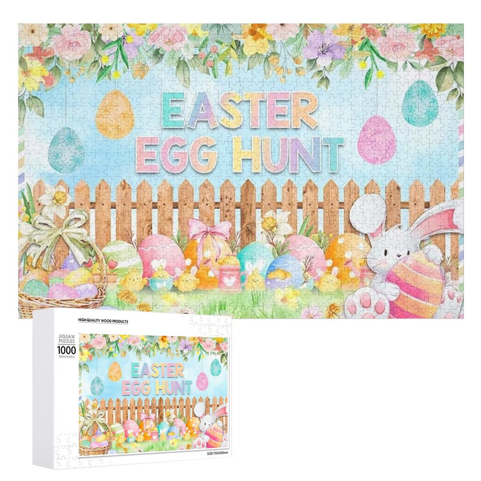 Easter Wood Puzzle 1000 Pieces，Easter Puzzle Gift，Easter Puzzles，Easter ...
