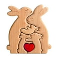 Easter Wooden Animal Figurine Set - Rabbit Family Of 5 Pieces, Wooden ...