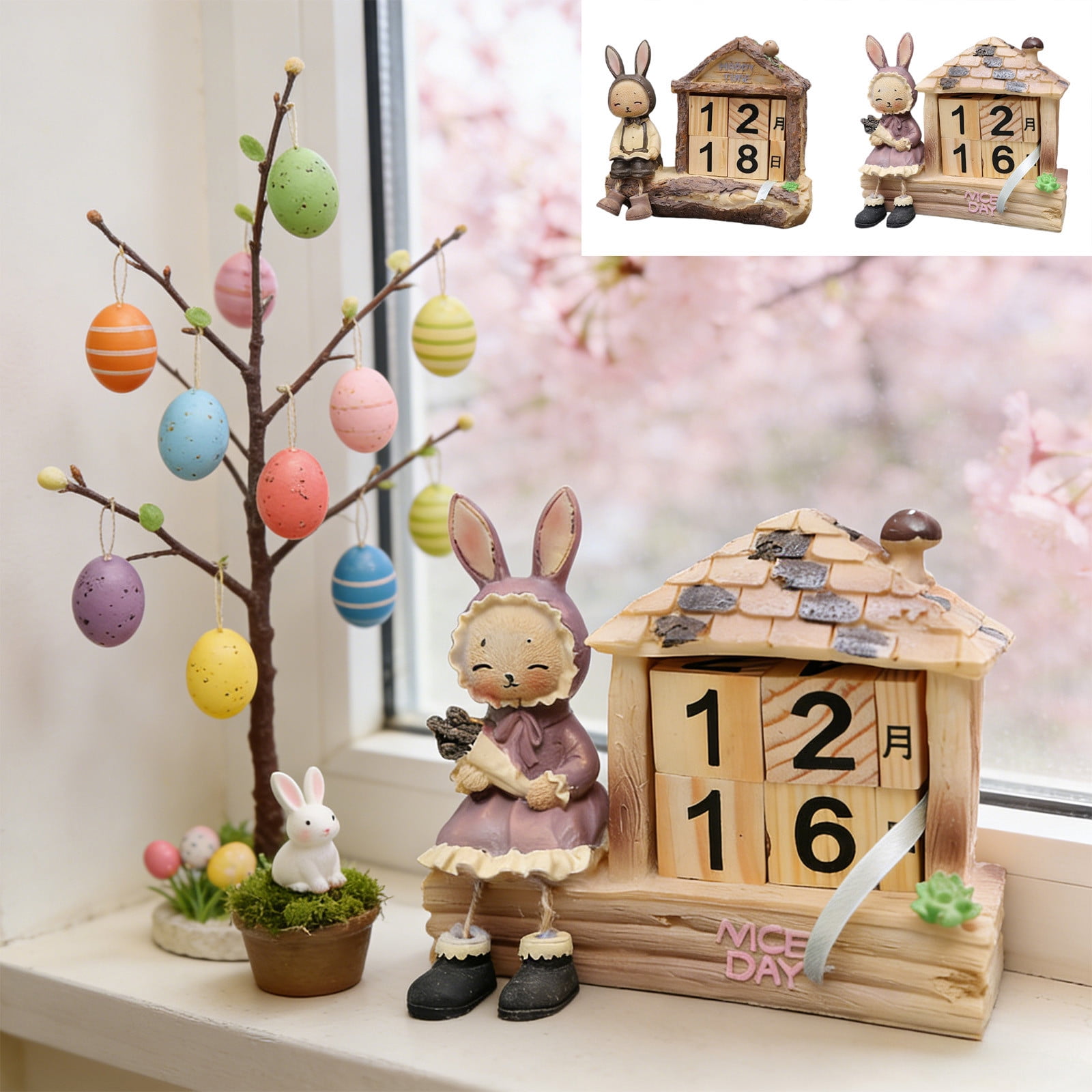 Easter Wooden Building Block Tabletop Calendar - Cute DIY Combination ...