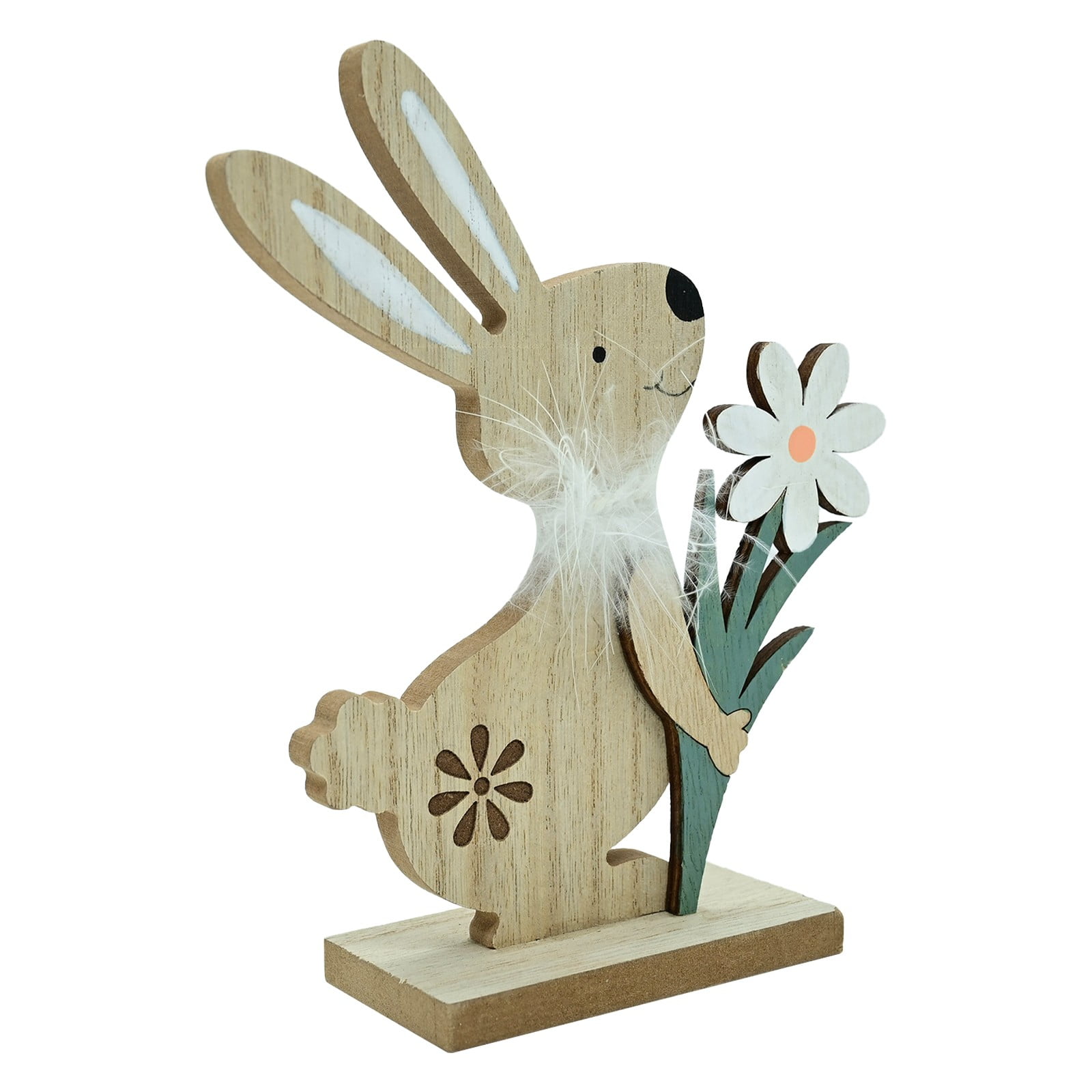 Easter Wooden Bunny Decor - Farmhouse Wood Bunnies Sign for Tabletop ...