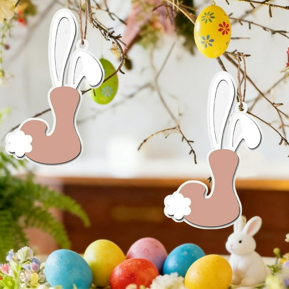 Easter Wooden Bunny Ear Letter Ornament - Cute Hanging Alphabet Decor ...