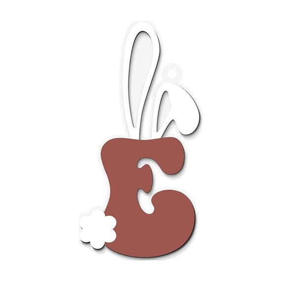 Easter Wooden Bunny Ear Letter Ornament – Multicolor Decorative Hanging ...
