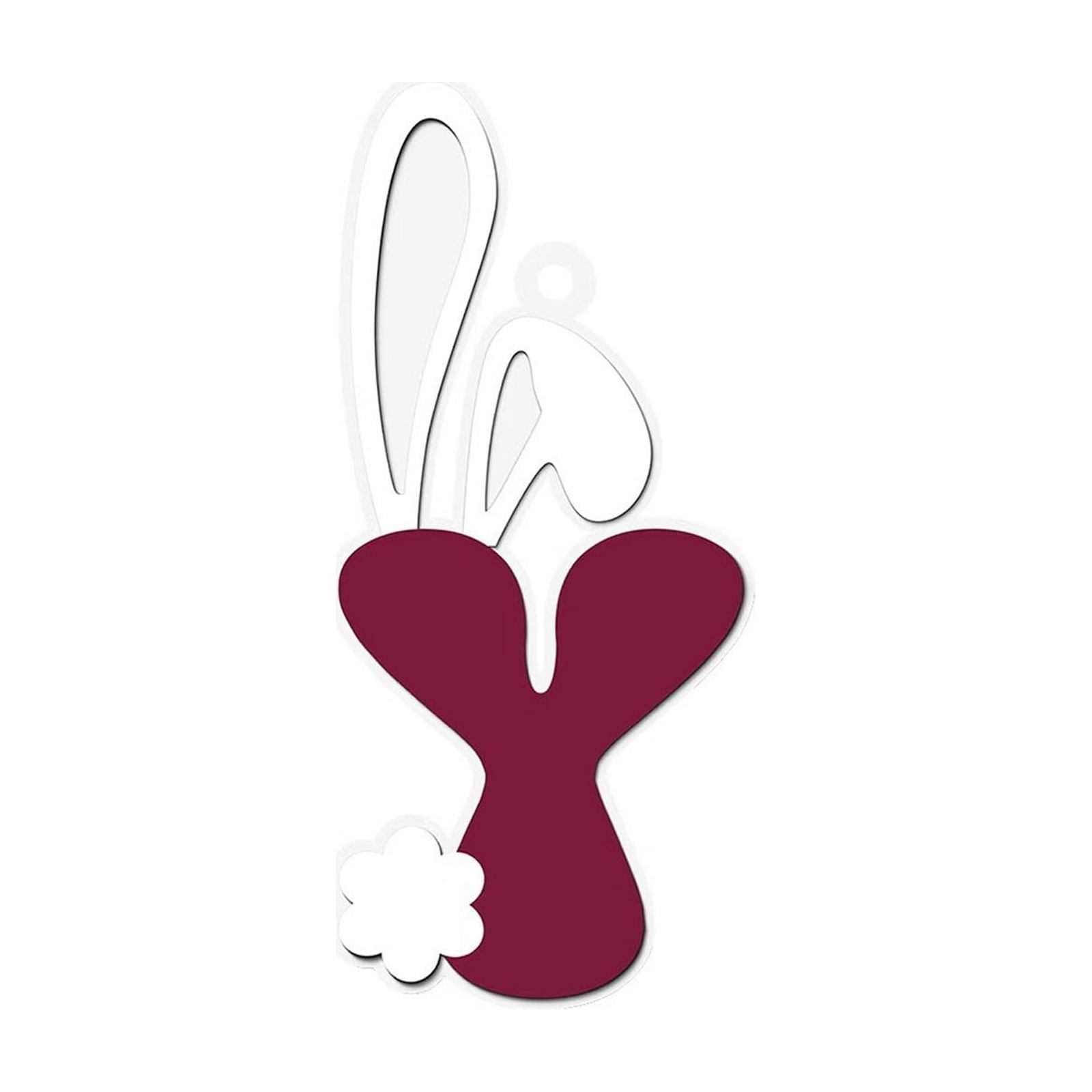 Easter Wooden Bunny Ear Letter Ornament Painted Wood Decoration Hanging ...