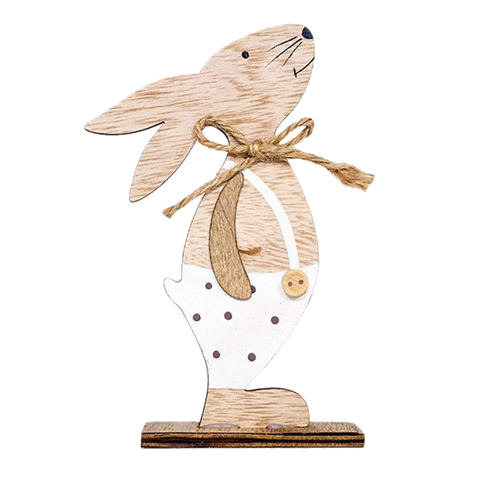 Easter Wooden Bunny Standing Ornament Rabbit Sign Tabletop Crafts ...