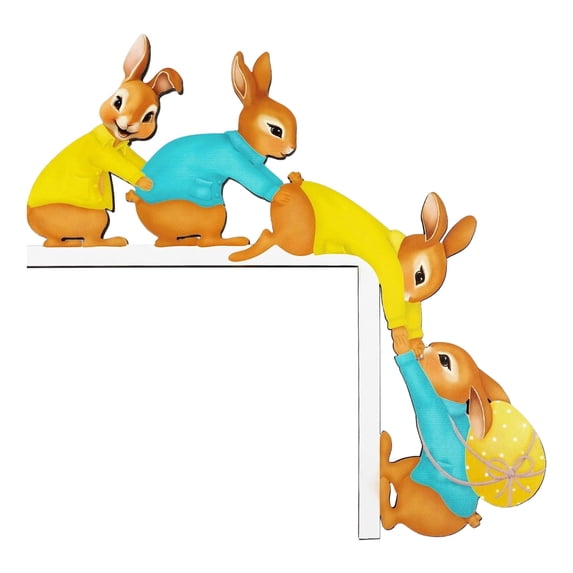 Easter Wooden Corner Door Frame Decorations - Personalized Rustic Wood ...