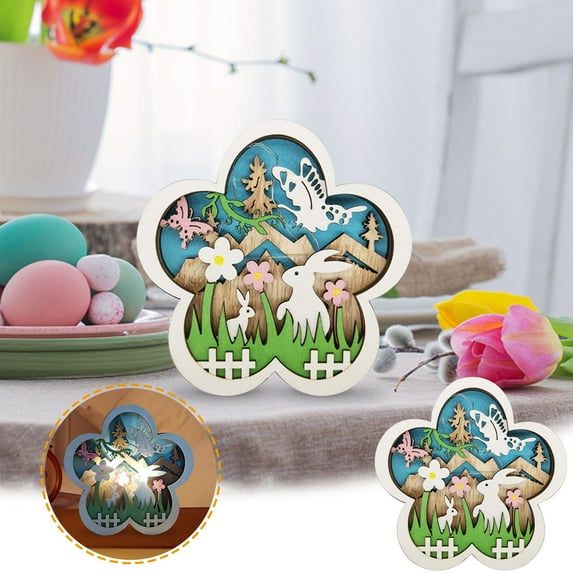 Easter Wooden Craft Decorations With Led Lighting Accents, Decorative ...
