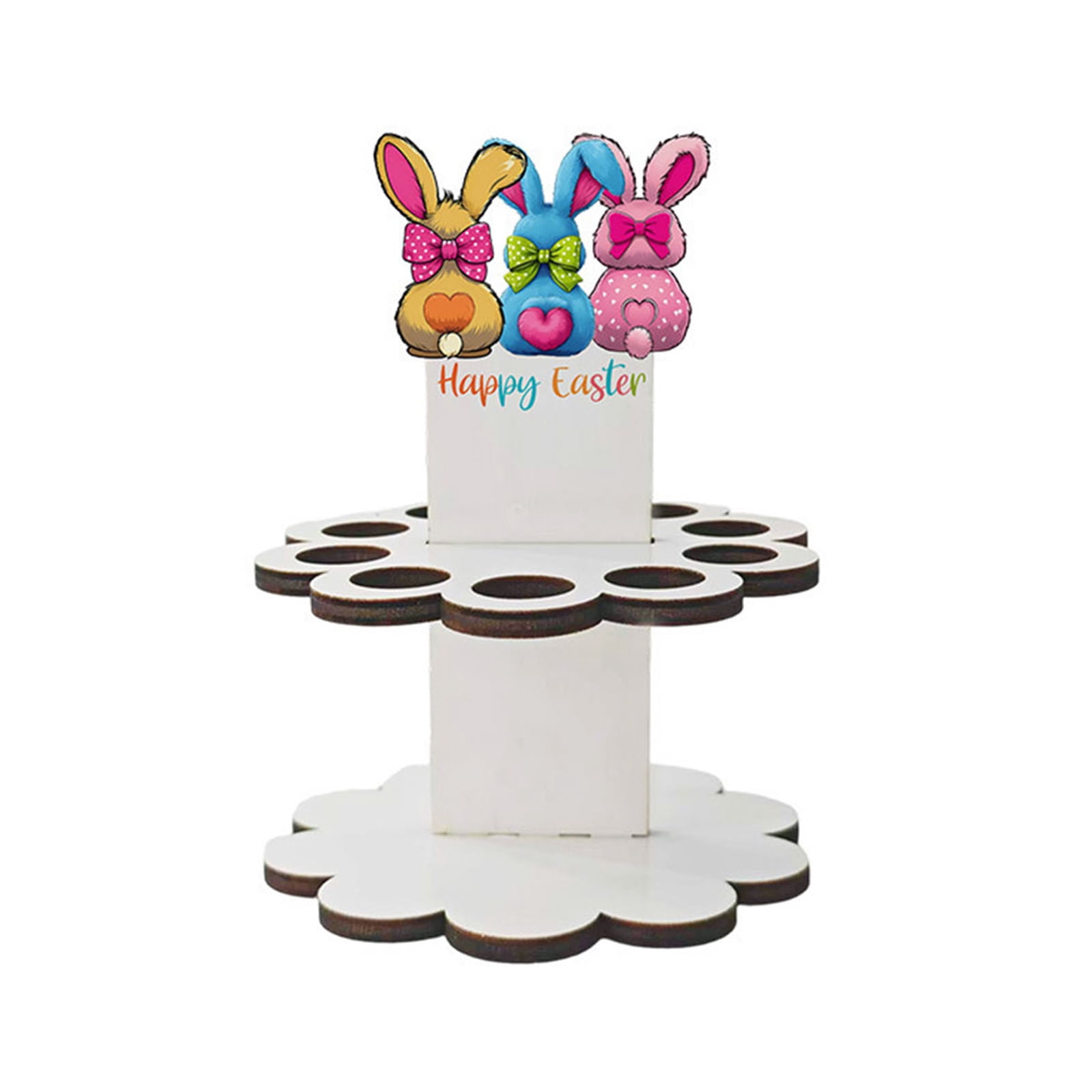 Easter Wooden Display Stand with Bunny and Egg Design, Multi-Slot Coin ...