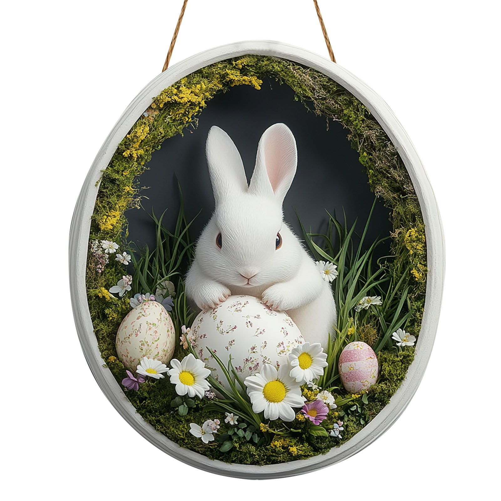 Easter Wooden Hanging Sign Easter Bunny Door Hanger Easter Welcome Door ...