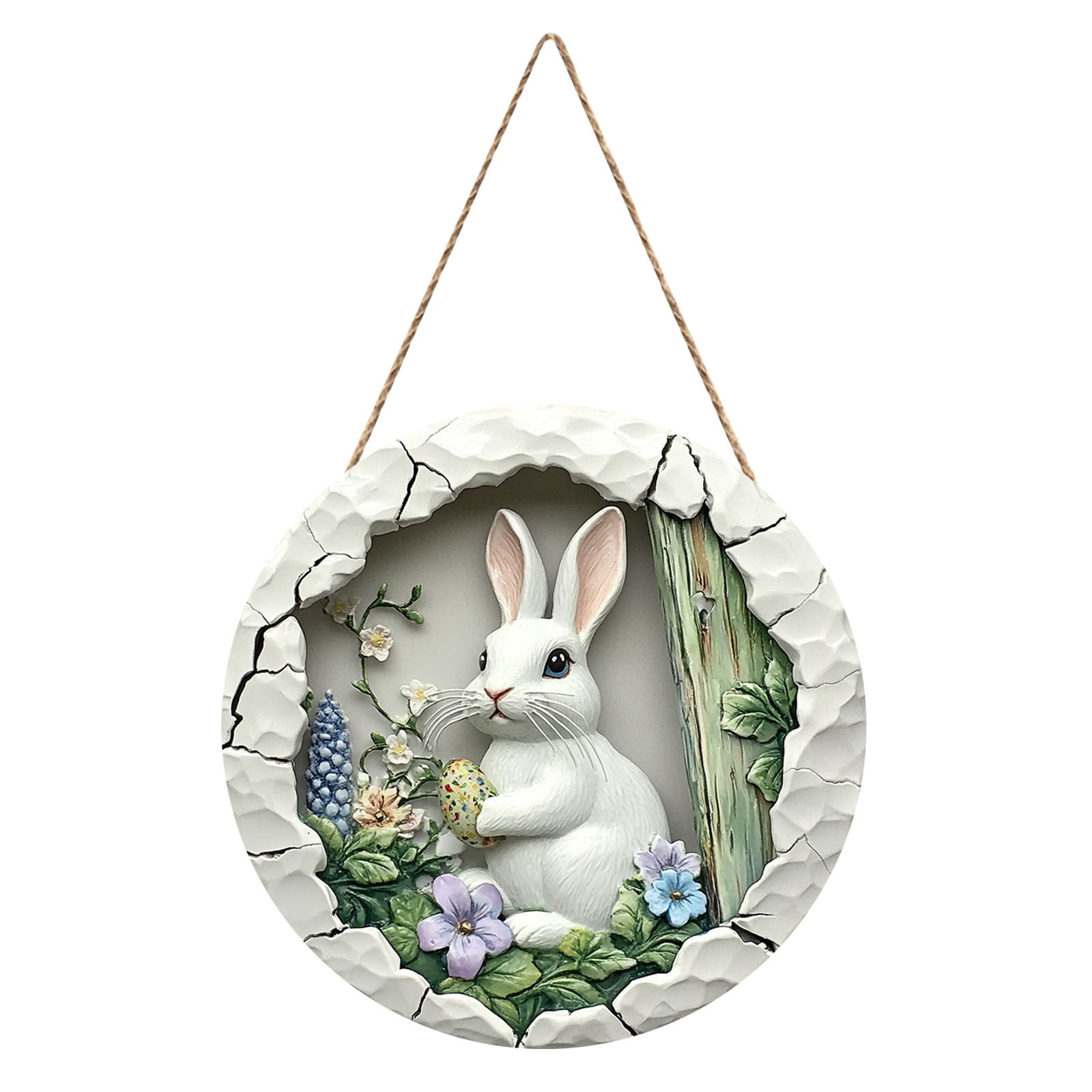 Easter Wooden Hanging Sign Easter Bunny Door Hanger Easter Welcome Door ...