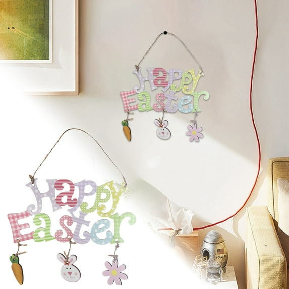 Easter Wooden Letter Sign Featuring Cute Cartoon Bunny Design Ideal for ...