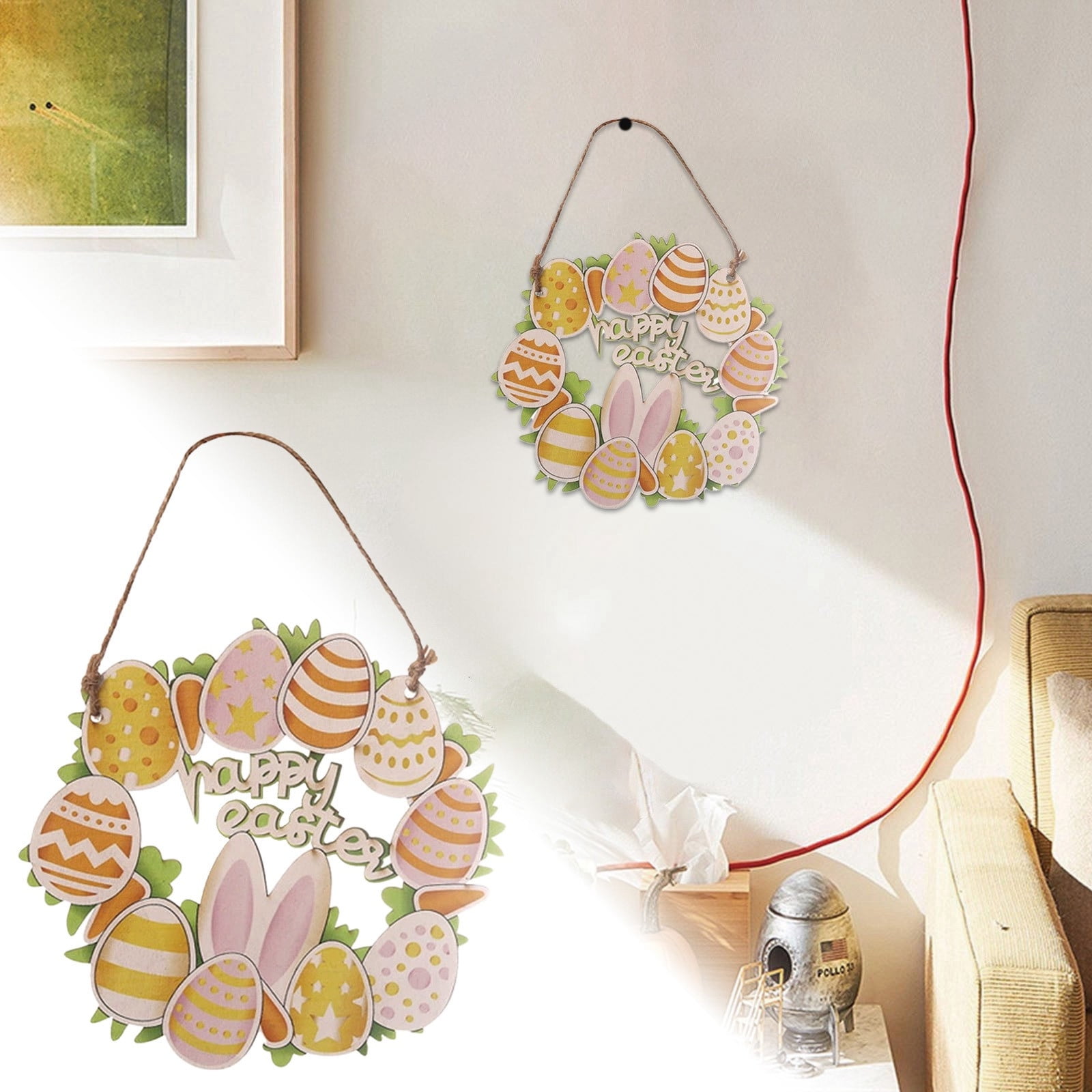 Easter Wooden Letter Sign Featuring Cute Cartoon Bunny Design Ideal for ...