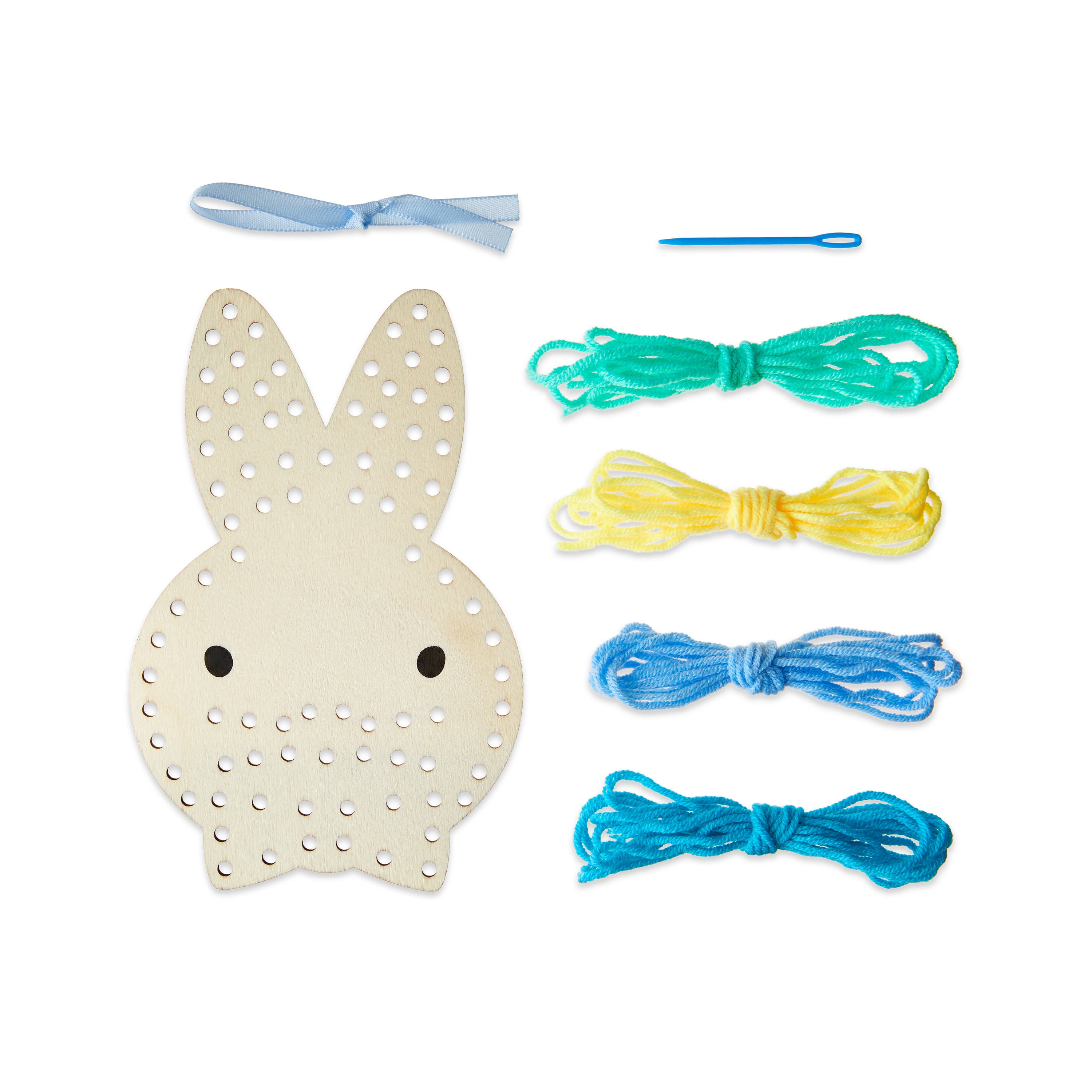 Easter Wooden Multicolor Threading Kit, Bunny with Bow, by Way To ...