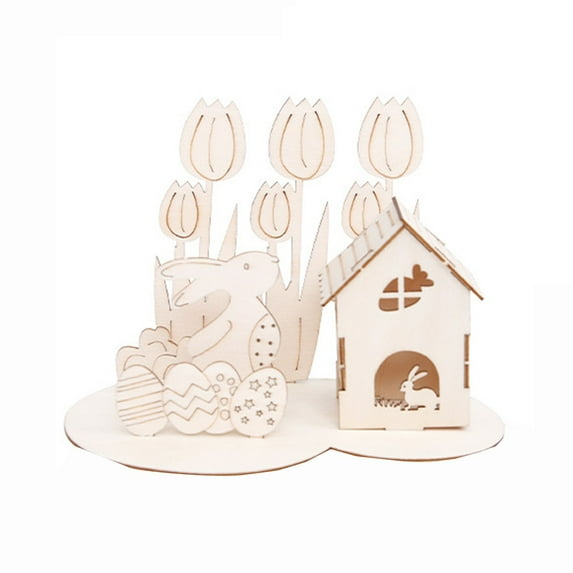 Easter Wooden Ornaments Adolescents's Diy Painted Desktop Ornaments ...