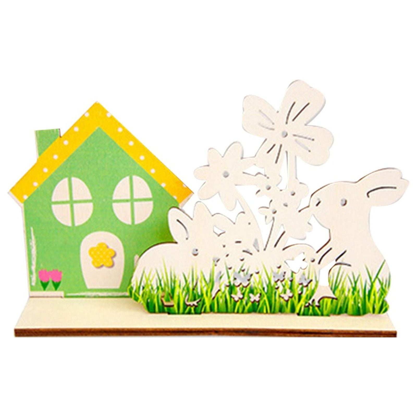 Easter Wooden Ornaments Set Wooden Easter Bunny Decorations for Home ...