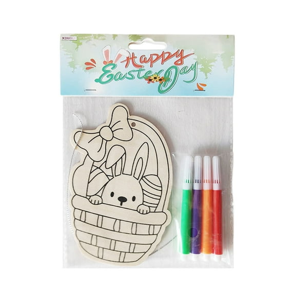 Easter Wooden Painting Board for Kids - Customizable Rabbit Design ...