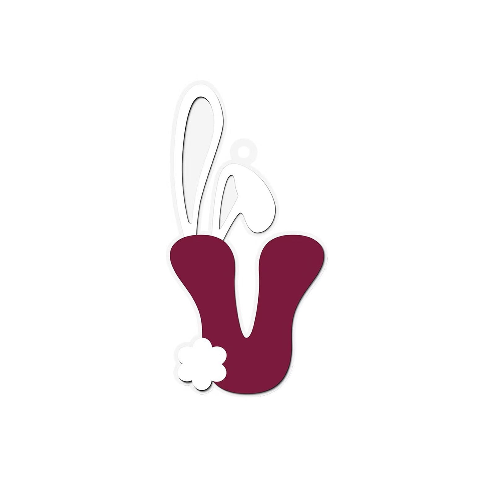 Easter Wooden Rabbit Ear Letter Ornament, Multicolor Printed Wall and ...