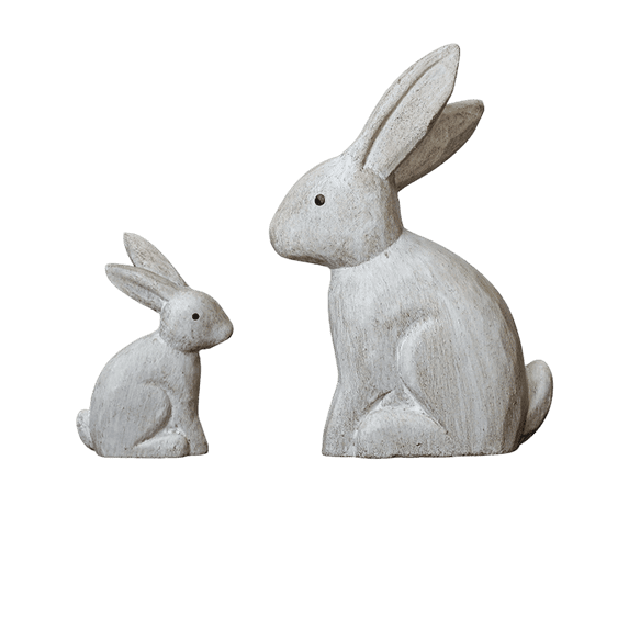 Easter Wooden Rabbit Figurine Set (2 Pieces), Home Decor 's Room ...