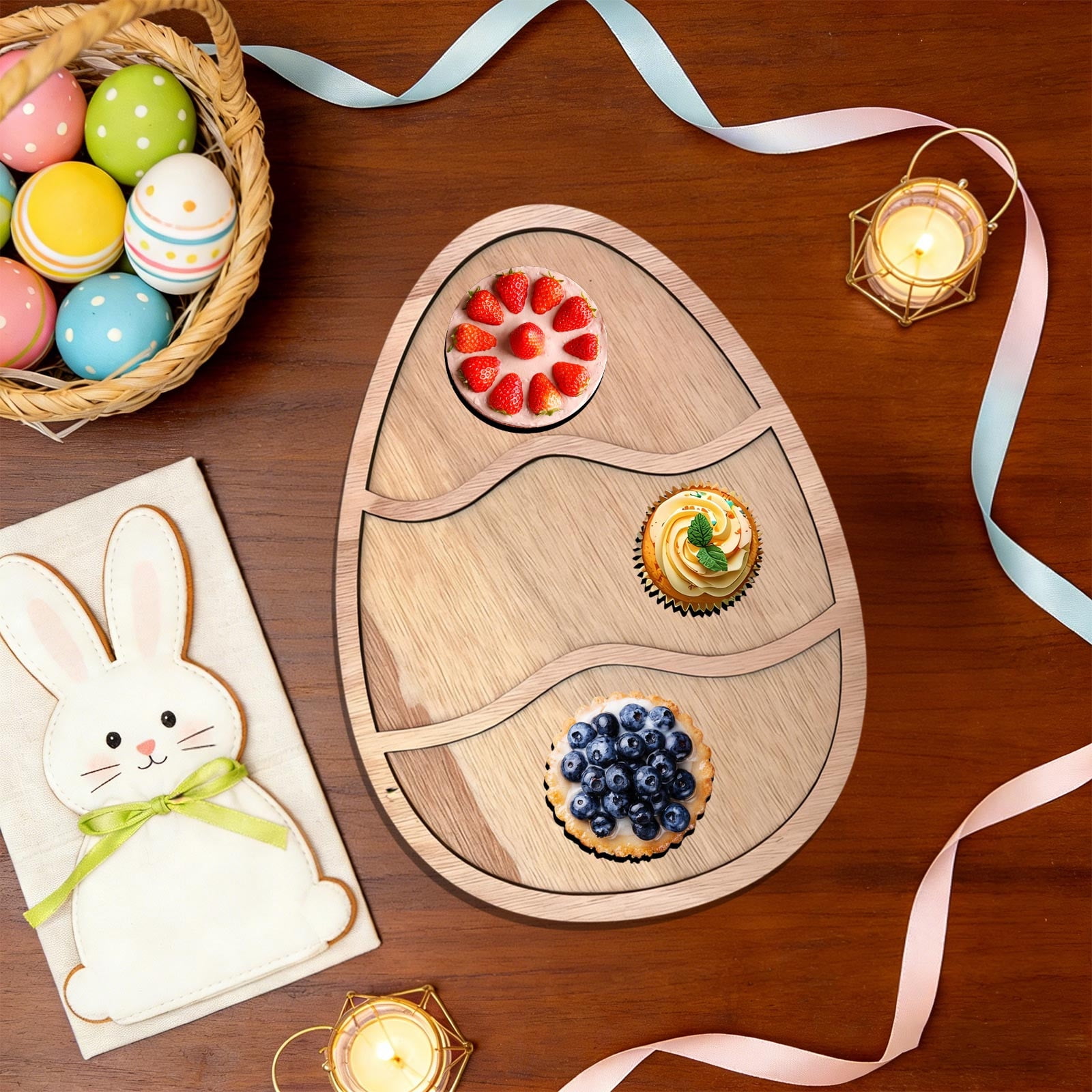 Easter Wooden Serving Plates, Bunny, Egg, Carrot Shape Charcuterie ...