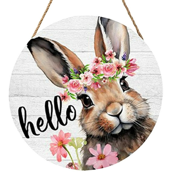 Easter Wooden Sign Hanging Welcome Door Plaque Holiday Atmosphere Wall ...