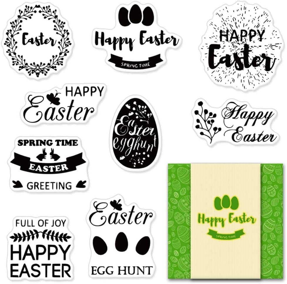 "Easter Words Clear Stamps, Easter Blessing Slogan Word with Sentiment ...