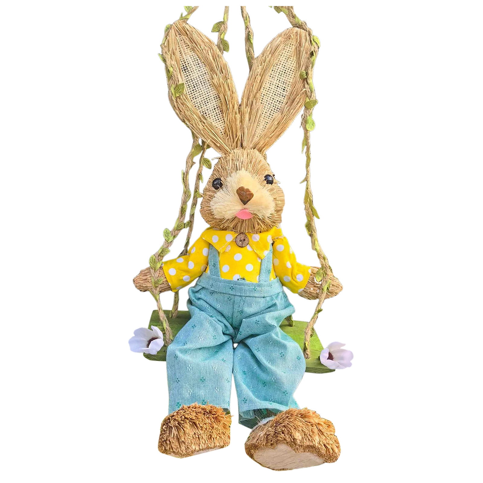 Easter Woven Bunny Family, Handmade Rattan Rabbit Decor 35cm, Vintage ...