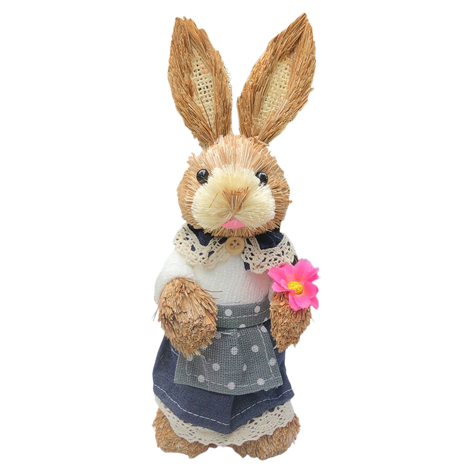 Easter Woven Bunny Family Handmade Rattan Rabbit Decor 35cm Vintage ...