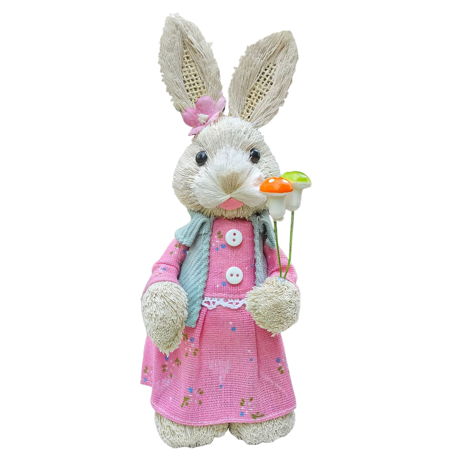 Easter Woven Bunny Family Handmade Rattan Rabbit Decor 35cm Vintage ...