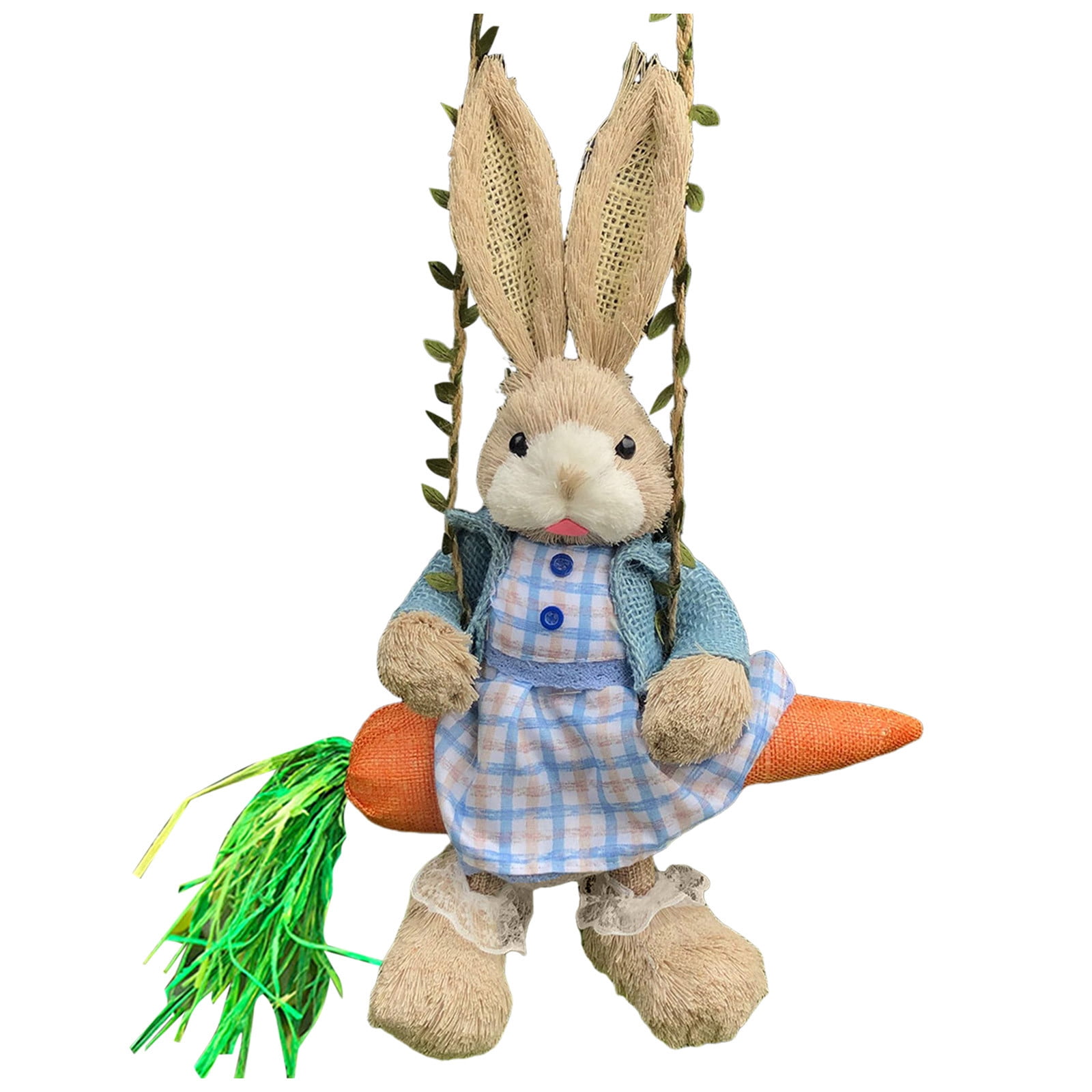 Easter Woven Bunny Family Handmade Rattan Rabbit Decor 35cm Vintage ...