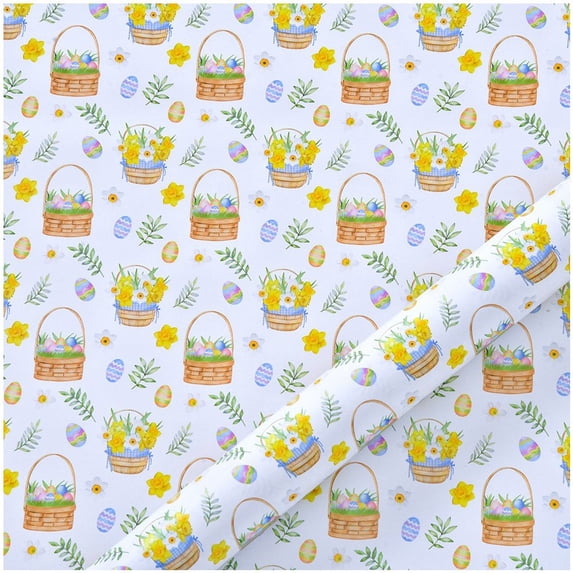 Easter Wrapping Paper, 10 Sheets Easter Egg Bunny Rabbit Wrapping Paper ...