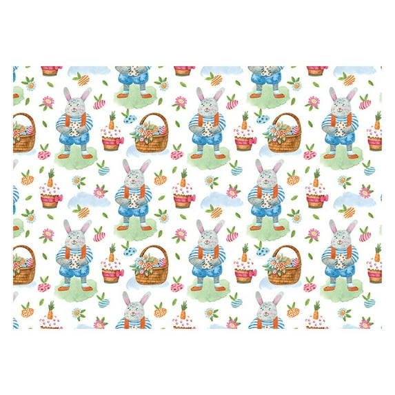 Easter Wrapping Paper Bunny Eggs Spring Holiday Gift Wrap Sheets ...