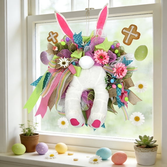 Easter Wreath, Easter Egg Wreath, Easter Decorations Artificial Flower ...