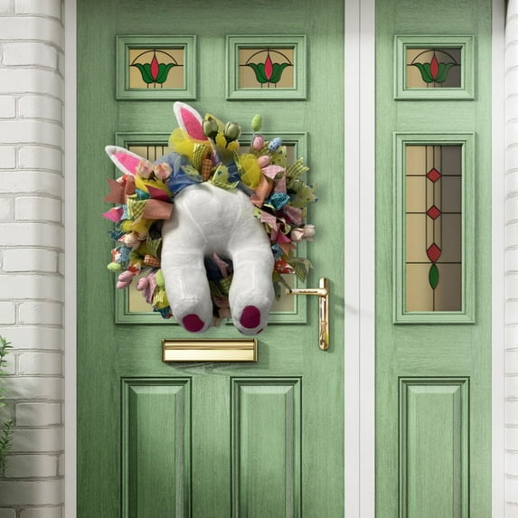 Easter Wreath For Front Door,Easter Bunny Pendant Wreath For Home ...