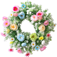 Easter Wreath Spring Decor Colorful Artificial Flowers Garland Front ...