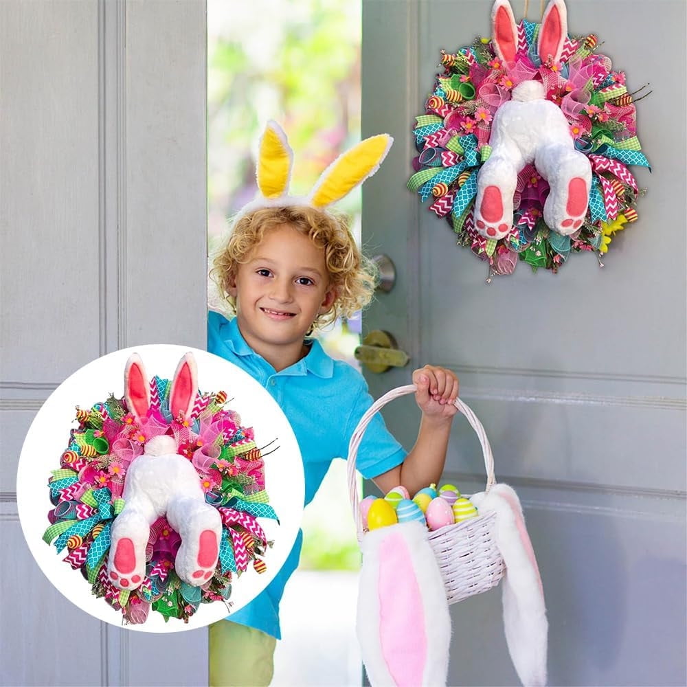 Easter Wreaths For Front Door 2025 New Easter Bunny Door Wreaths Bunny ...
