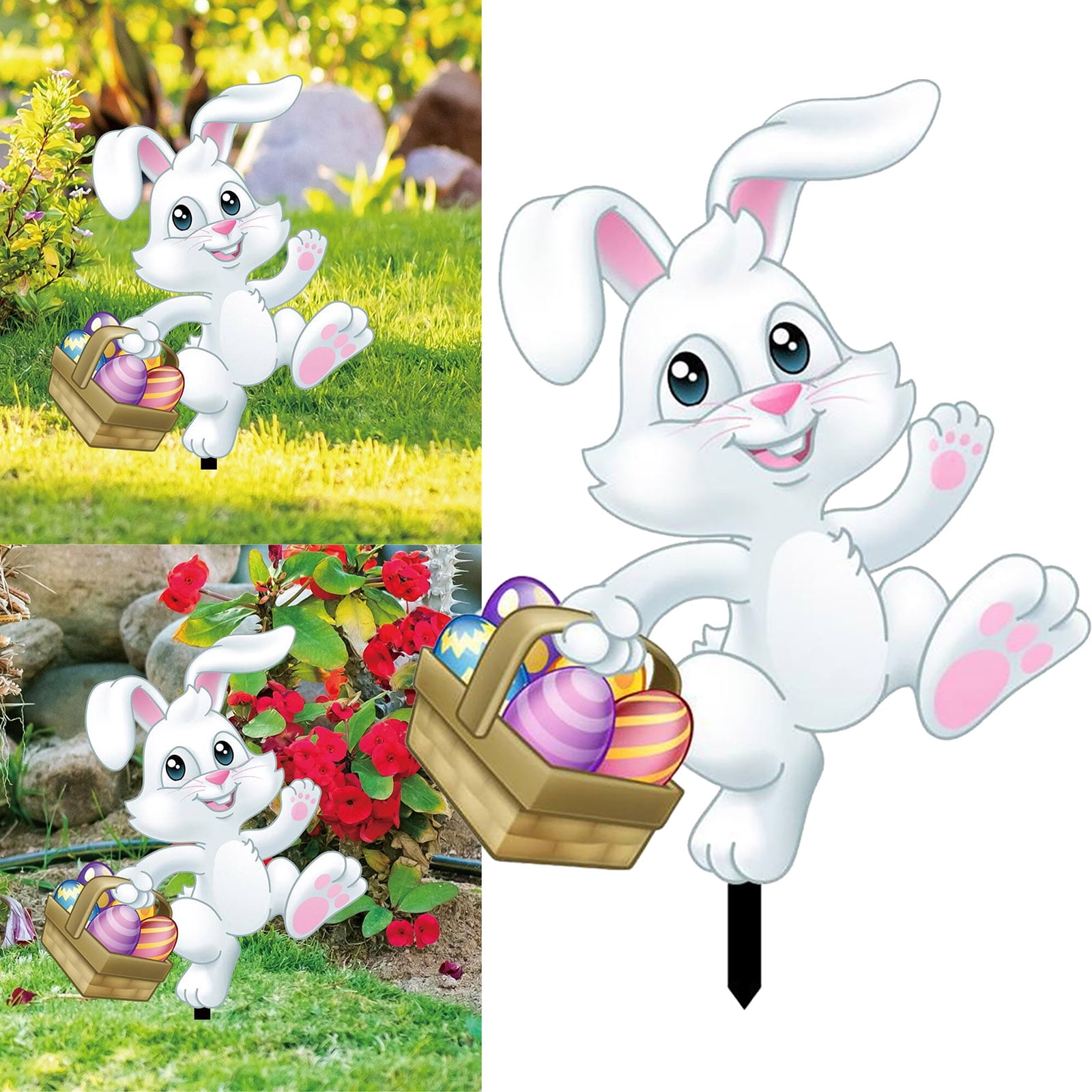 Easter Yard Signs Outdoor Bunny Lawn Signs with Stakes Easter Eggs ...