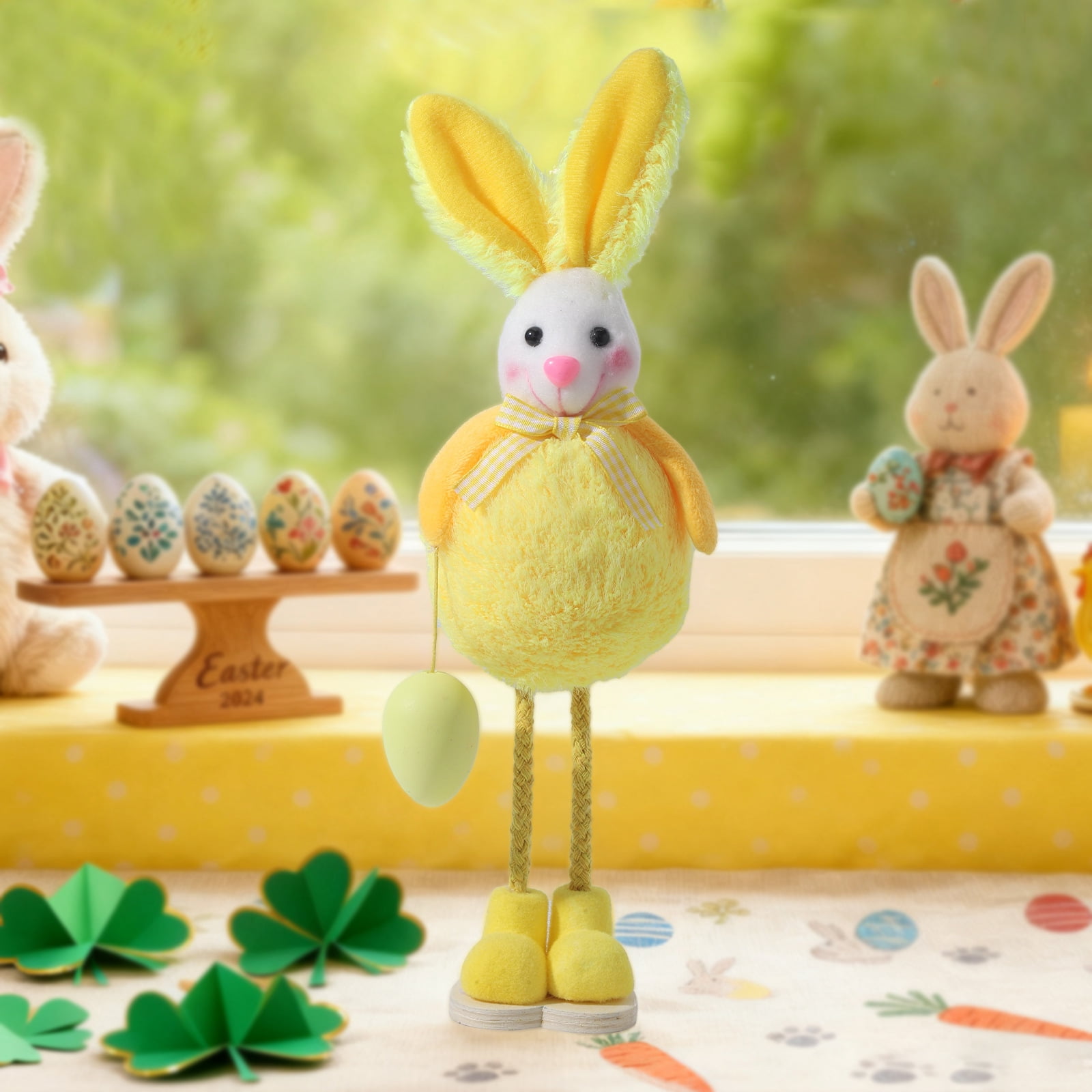 Easter Yellow Rabbit Plush, Easter Bunny Ornaments for Home Decoration ...