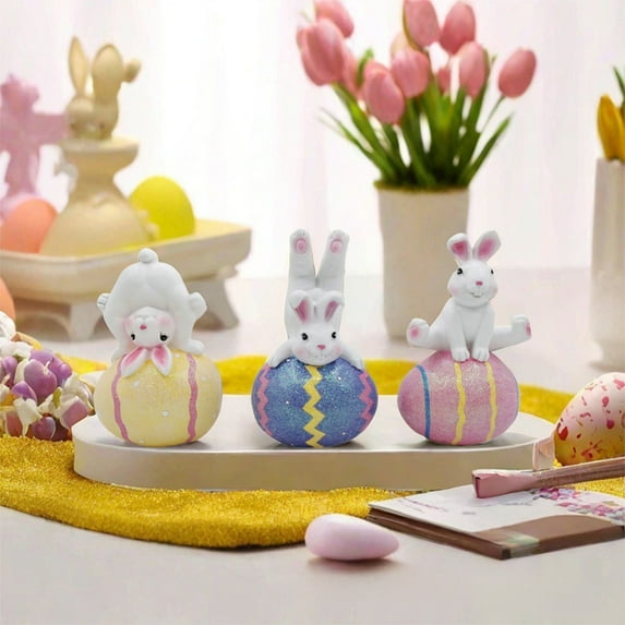 Easter Yoga Bunny Figurine with Easter Eggs - Resin Home & Garden ...