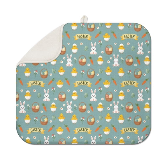 Easter and Banners Slate Blue Pattern Dish Drying Mat 1 Pack, Ultra ...