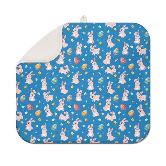 Easter and Pink Bunnies Blue Pattern Dish Drying Mat 1 Pack, Ultra ...