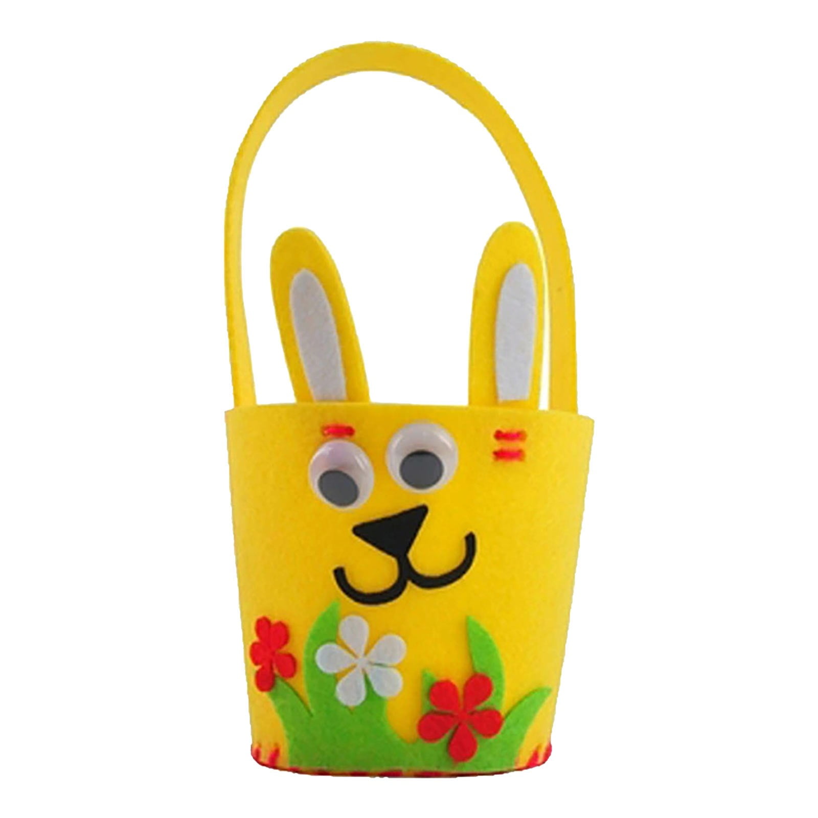 Easter candy basket in yellow--Kids DIY Easter Egg Bunny Basket Craft ...